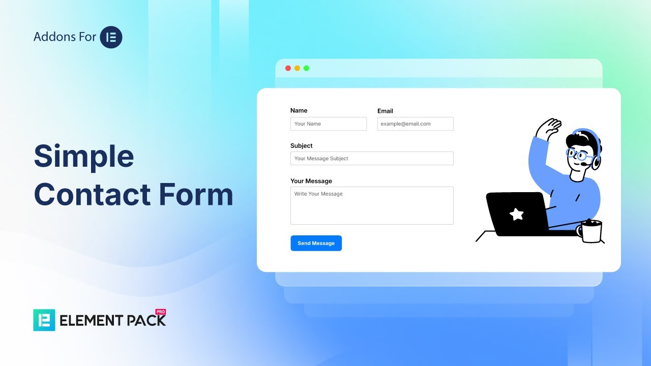 How to Use Simple Contact Form Widget by Element Pack in Elementor ...