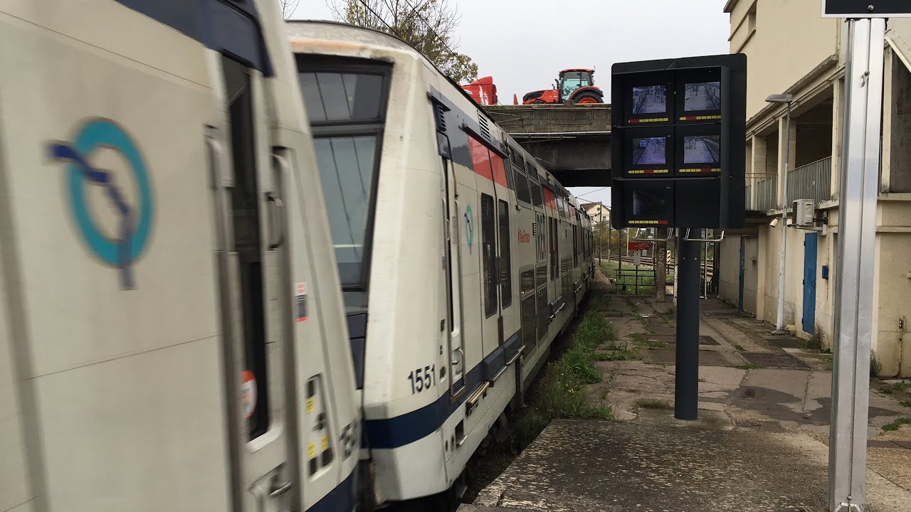 RER-A MI2N ALTEO en gare de Achères-Grand-Cormier - YouTube