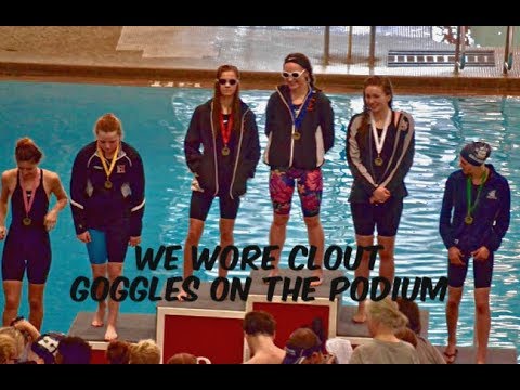 Last freshman swim meet!! (With times and races) - YouTube