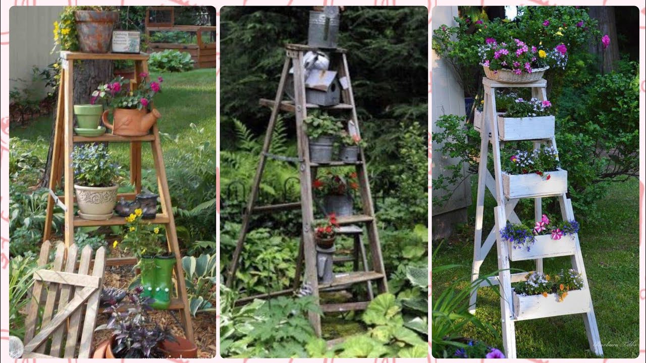 Garden Flower Pot Ladder Designs for Small Spaces - Easy Garden Flower ...
