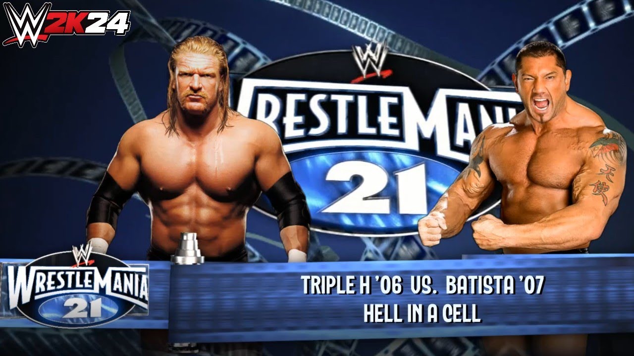 WWE 2k24 - Triple H '06 vs. Batista '07: Hell In A Cell Match at ...