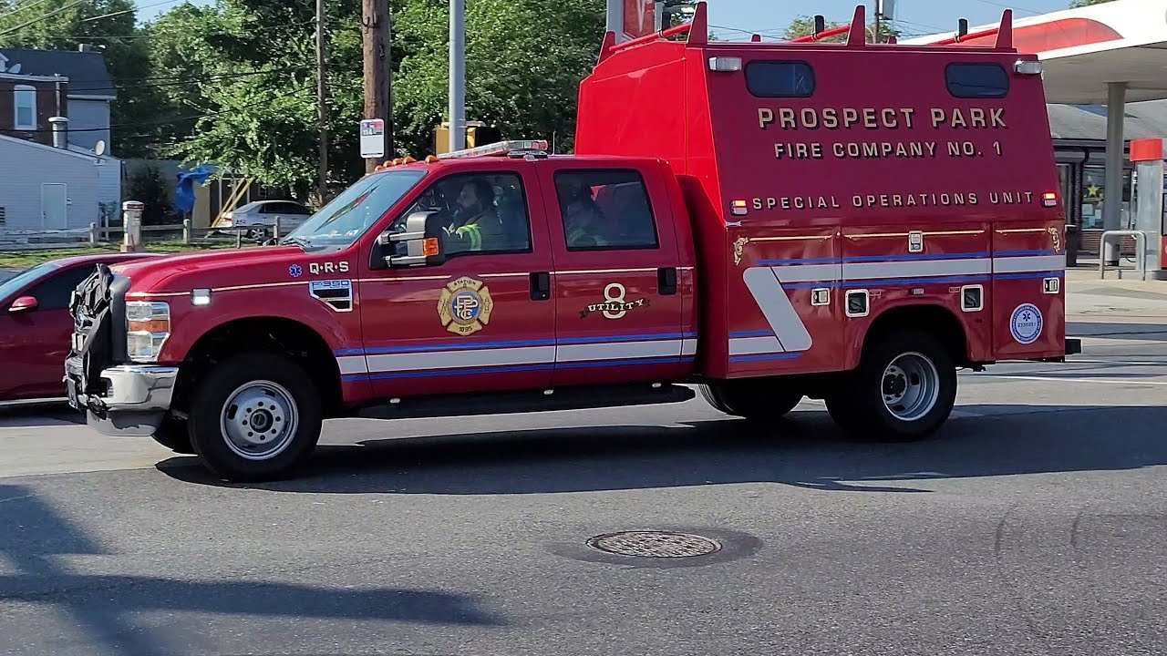 Prospect Park Fire Company Utility 8 Responding - YouTube