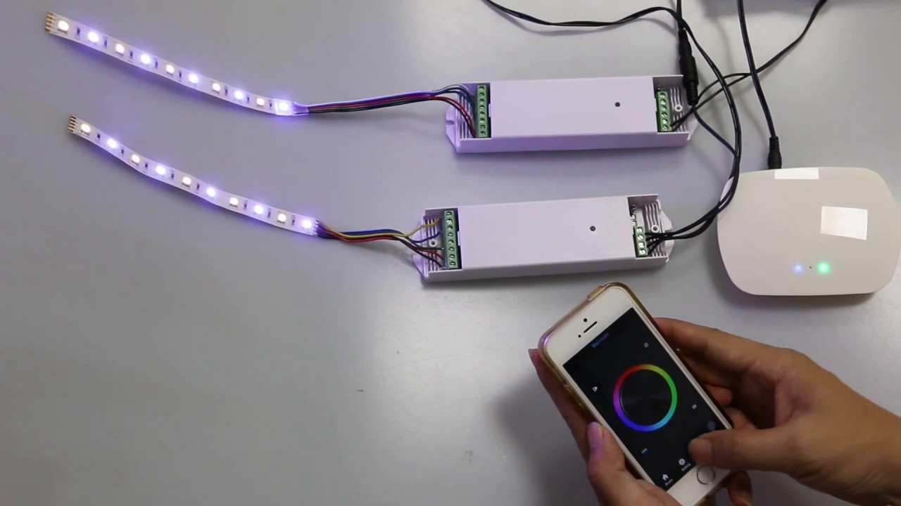 RF LED controller SR-1009FA with WiFi bridge SR-2818WiN controlled by ...