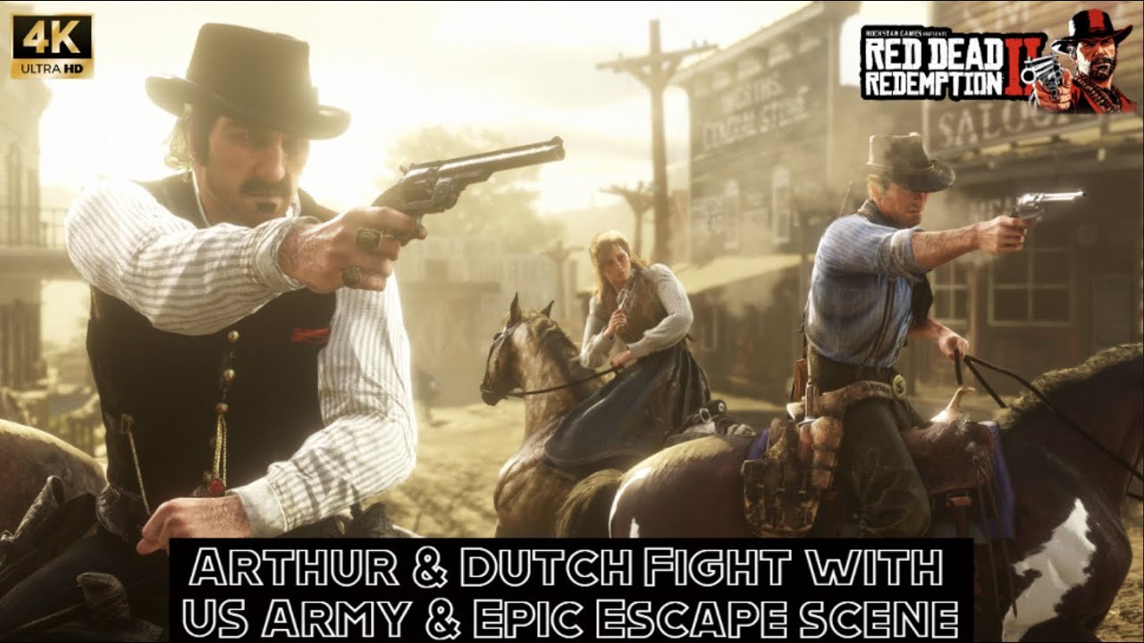[Red Dead Redemption 2] | Arthur & Dutch Fight with US Army & Epic ...