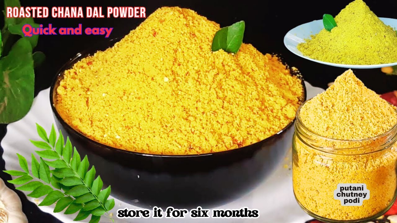 Roasted chana dal powder | Putnala podi | Hurigadale chutney pudi ...