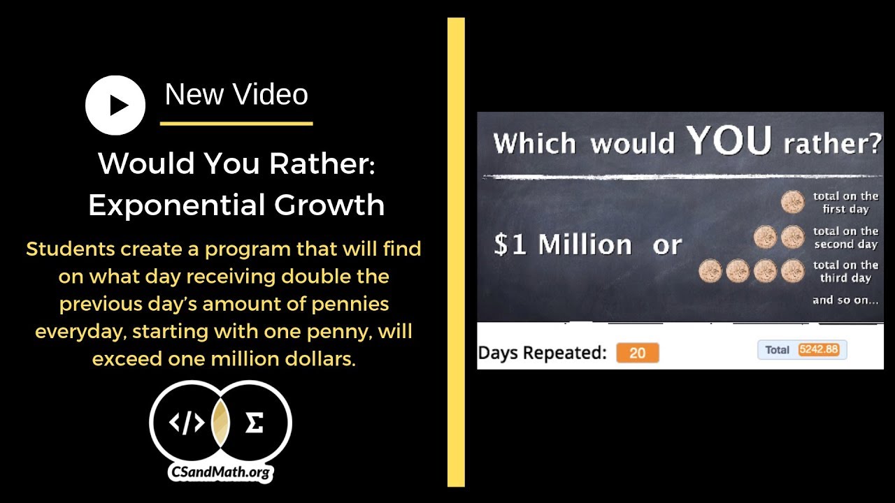 Exponential Growth: Would You Rather? STEM. - YouTube