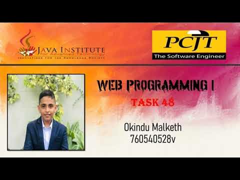 Web Project Task 48 | 1st Year | Semester 01 | Java Institute | Okindu Malketh - YouTube