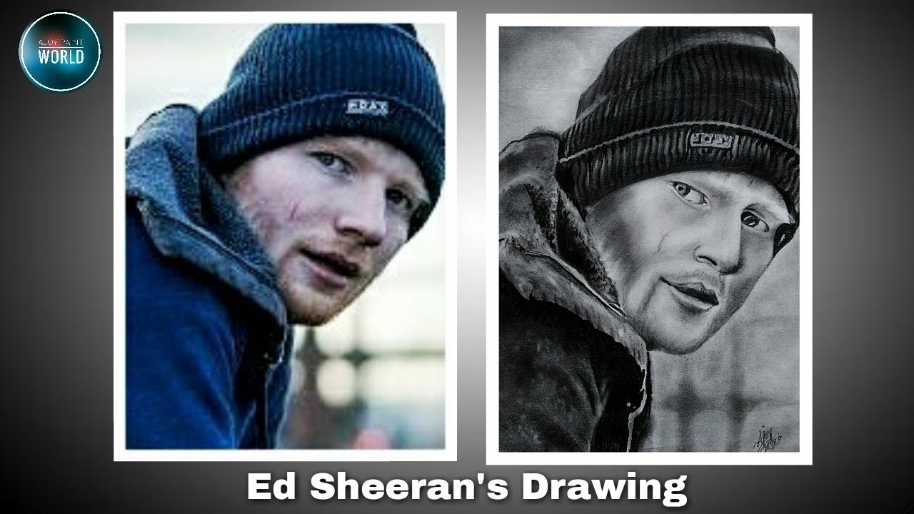Drawing of Ed Sheeran's portrait step by step. - YouTube