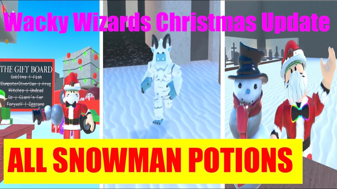 ALL SNOWMAN POTIONS IN WACKY WIZARDS - CHRISTMAS UPDATE - SNOWMAN ...