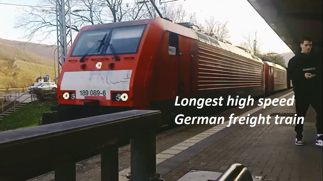 Longest high speed German freight train - YouTube