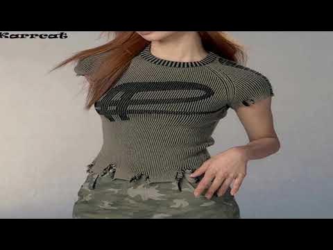 Karrcat Grunge Aesthetics Knitted Top Vintage Distressed T-shirt Punk Broken Crop Top Hara - YouTube