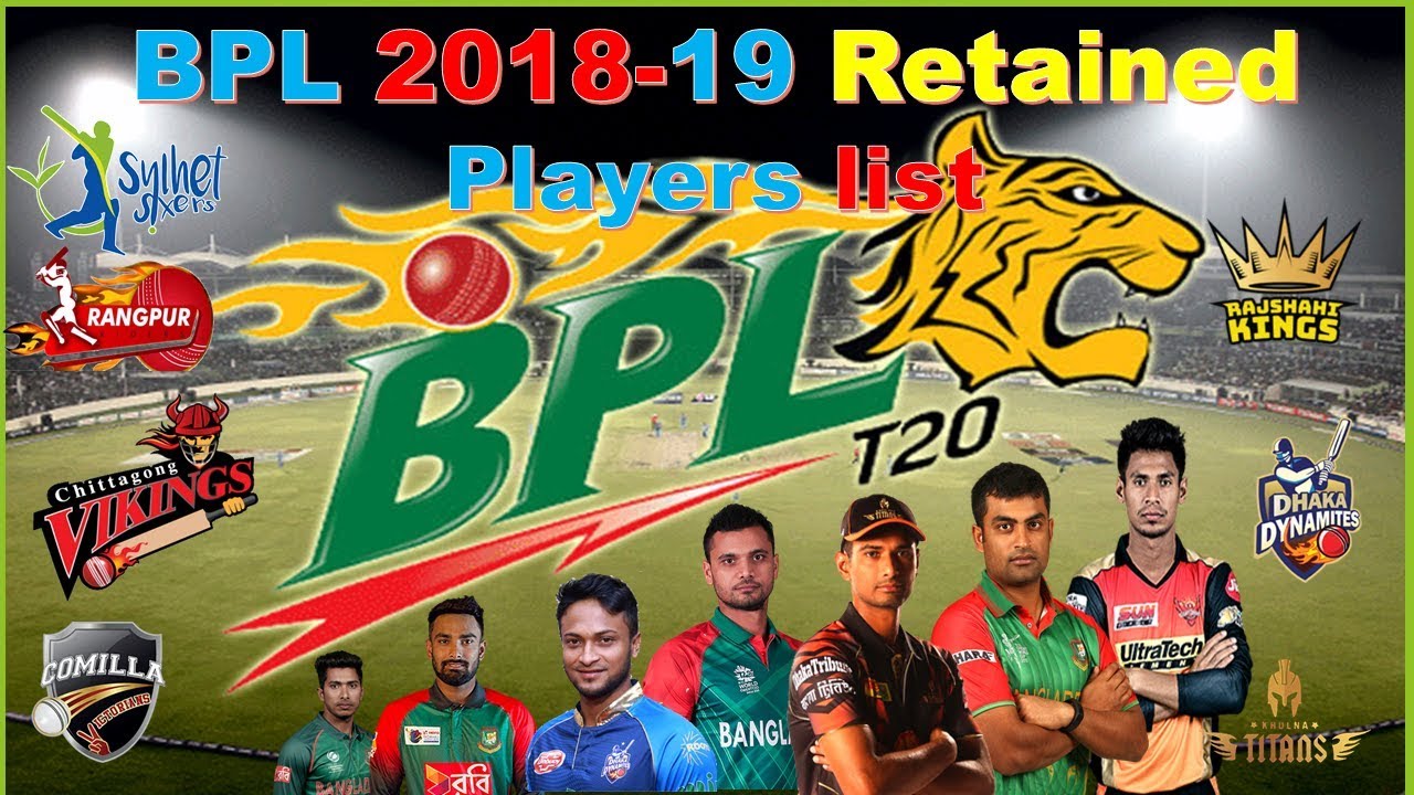 BPL 2018-19 All Team Retained Players List * Dhaka,Rangpur,Comilla ...