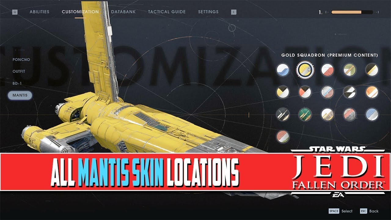 Jedi Fallen Order All Mantis Skin Locations - YouTube