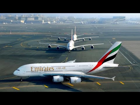 Emirates Airline Airbus A380 Take Off | Dubai to Amsterdam | EK149 ...
