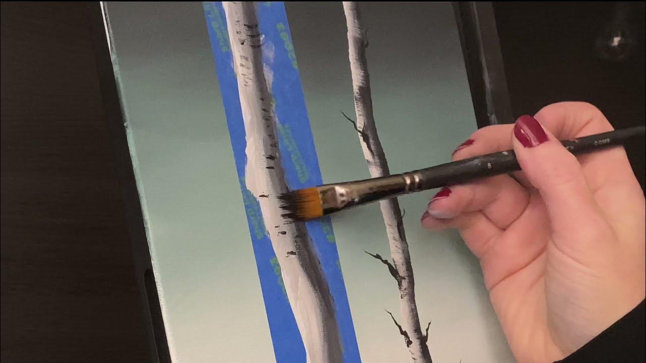 BIRCH TREES - Acrylic Painting Tutorial - YouTube