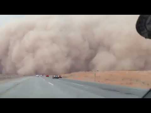 Saudia Arabia Sand storm dammam riyadh highway saudi arabia 3 may 2019