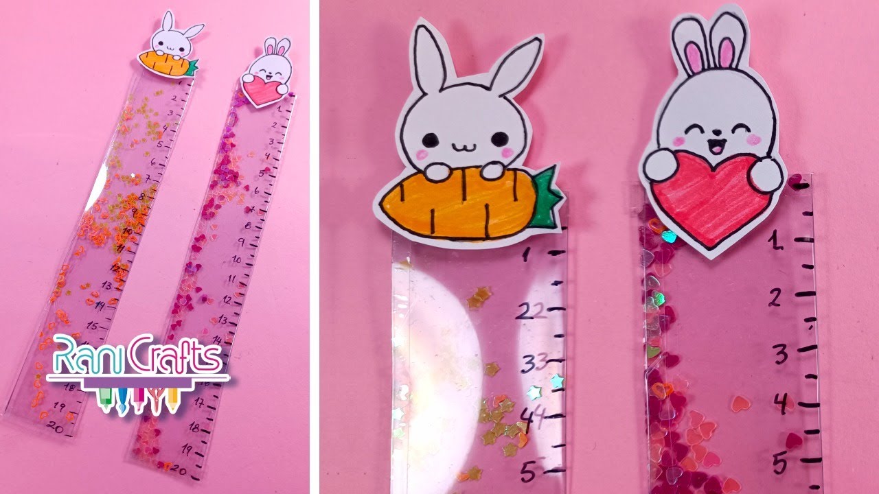 DIY GLITTER Ruler - How to make a ruler - EASY CRAFT 🐰 - YouTube