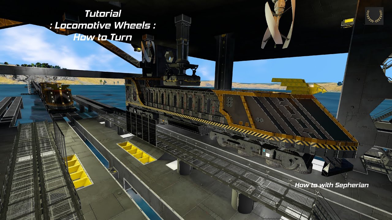Space Engineers Tutorial : Rail Wheels/Boggie : How to Turn - YouTube