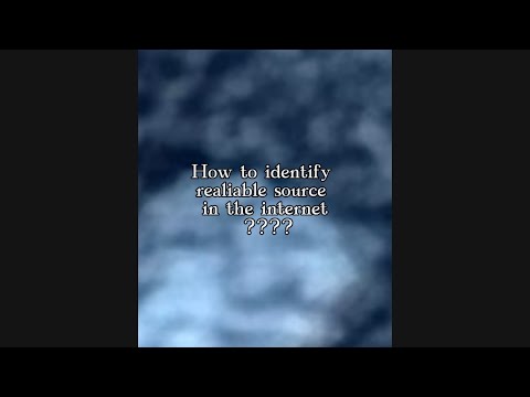 Critical thinking skill topic "how to identify reliable source of ...