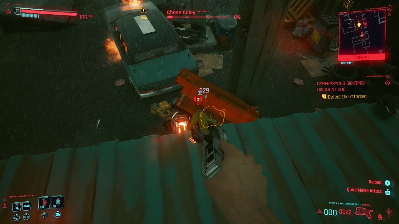 Cyberpunk 2077. Chase Coley Cyberpsycho non-lethal with Skippy. - YouTube