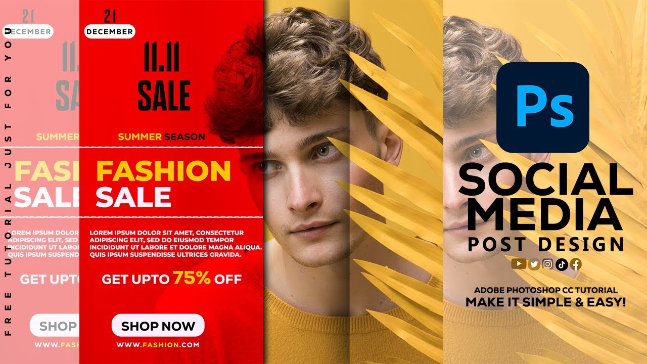 Social Media Post Design - Adobe Photoshop CC Tutorial - Graphic Hub ...