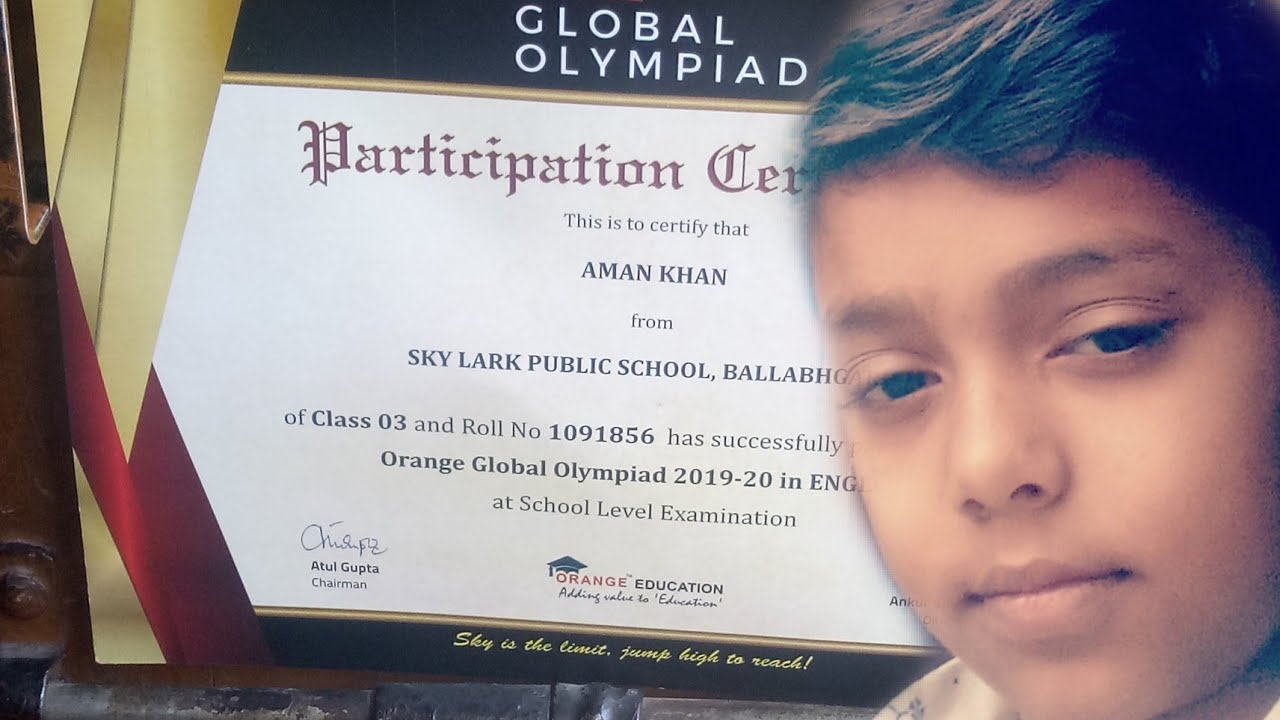 My Olympiad Certificate YouTube My Olympiad Certificate YouTube