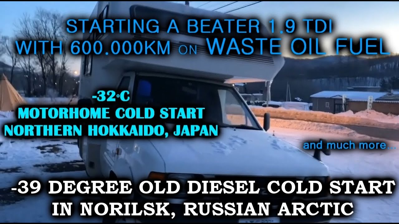 More diesel cold starts! Motorhome at -32, old Toyota diesel at -39*C ...