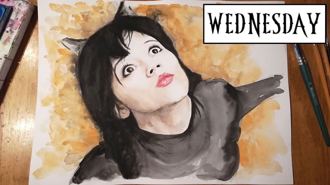 Drawing Wednesday with Watercolor Vision Painting How to draw Addams ...