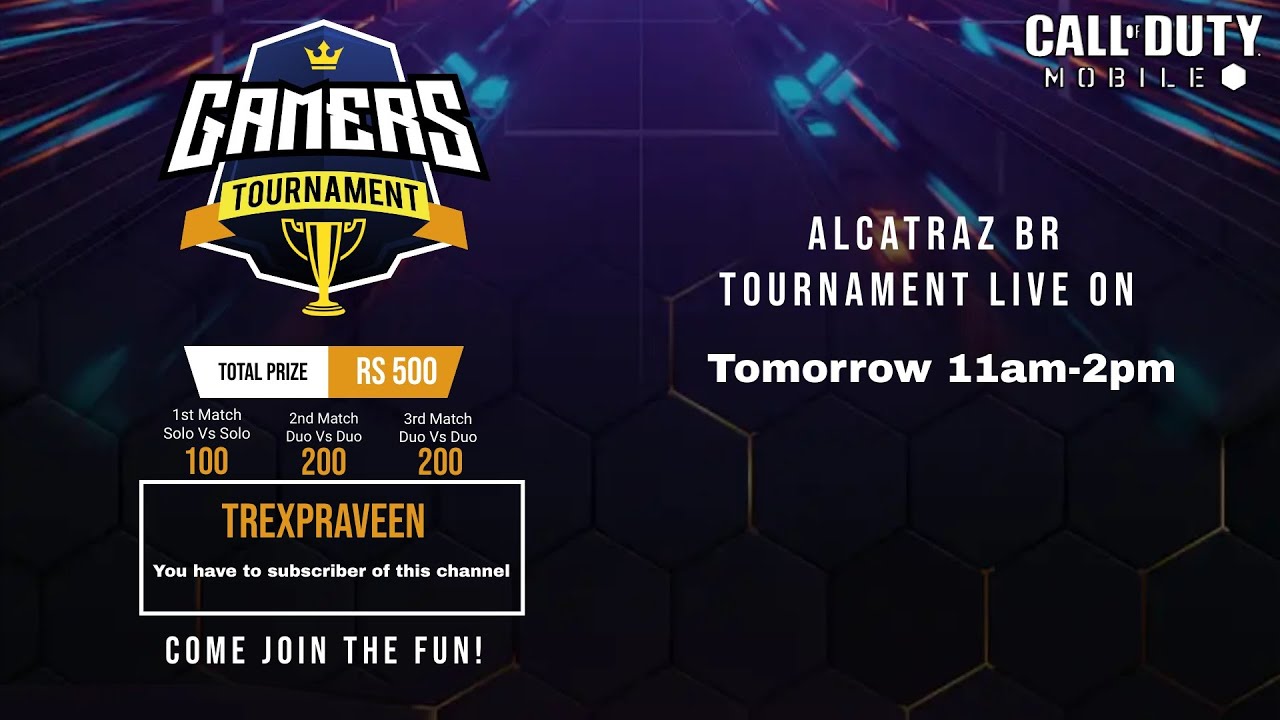 CODM Alcatraz BR Tournament Live On Tomorrow TrexPraveen_YT 🇮🇳 - YouTube