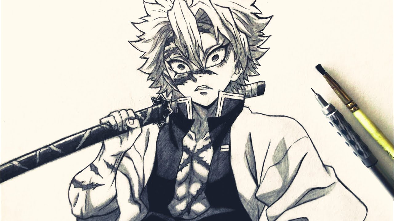 How To Draw Sanemi Shinazugawa From Demon Slayer Step By Step |#anime # ...