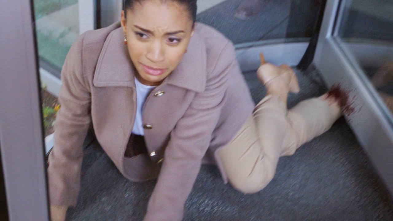 Hot Girl's foot is STUCK in the revolving door! - YouTube