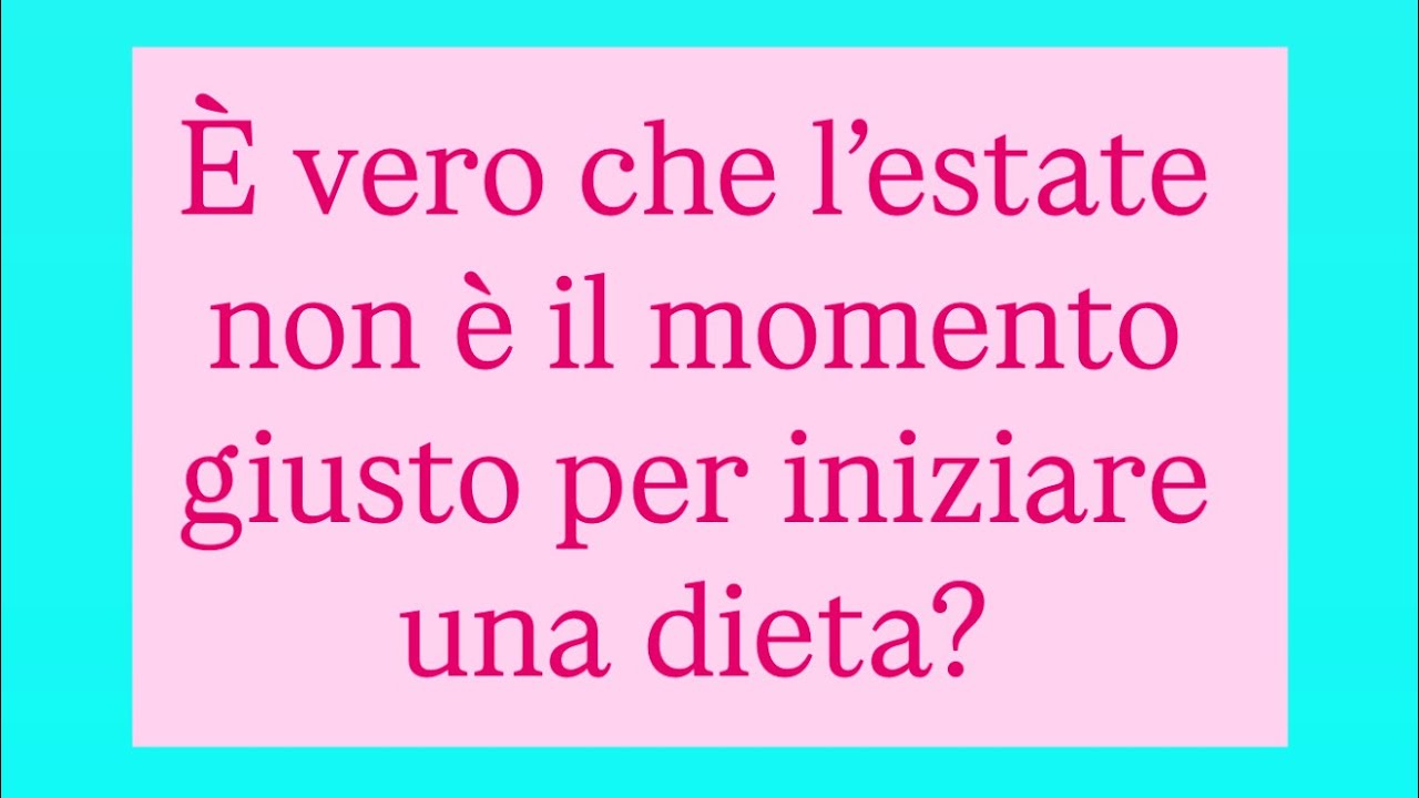 Il momento giusto per iniziare una dieta - YouTube