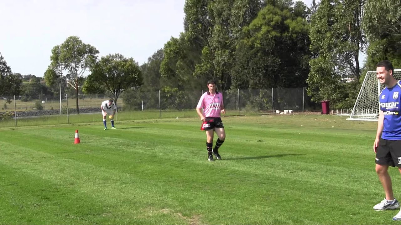 Touch Judge Signal - Ball goes touch-in-goal off defending team player ...