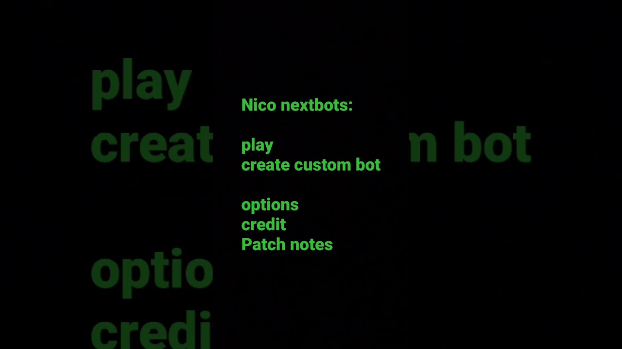 Nico nextbots menu - YouTube