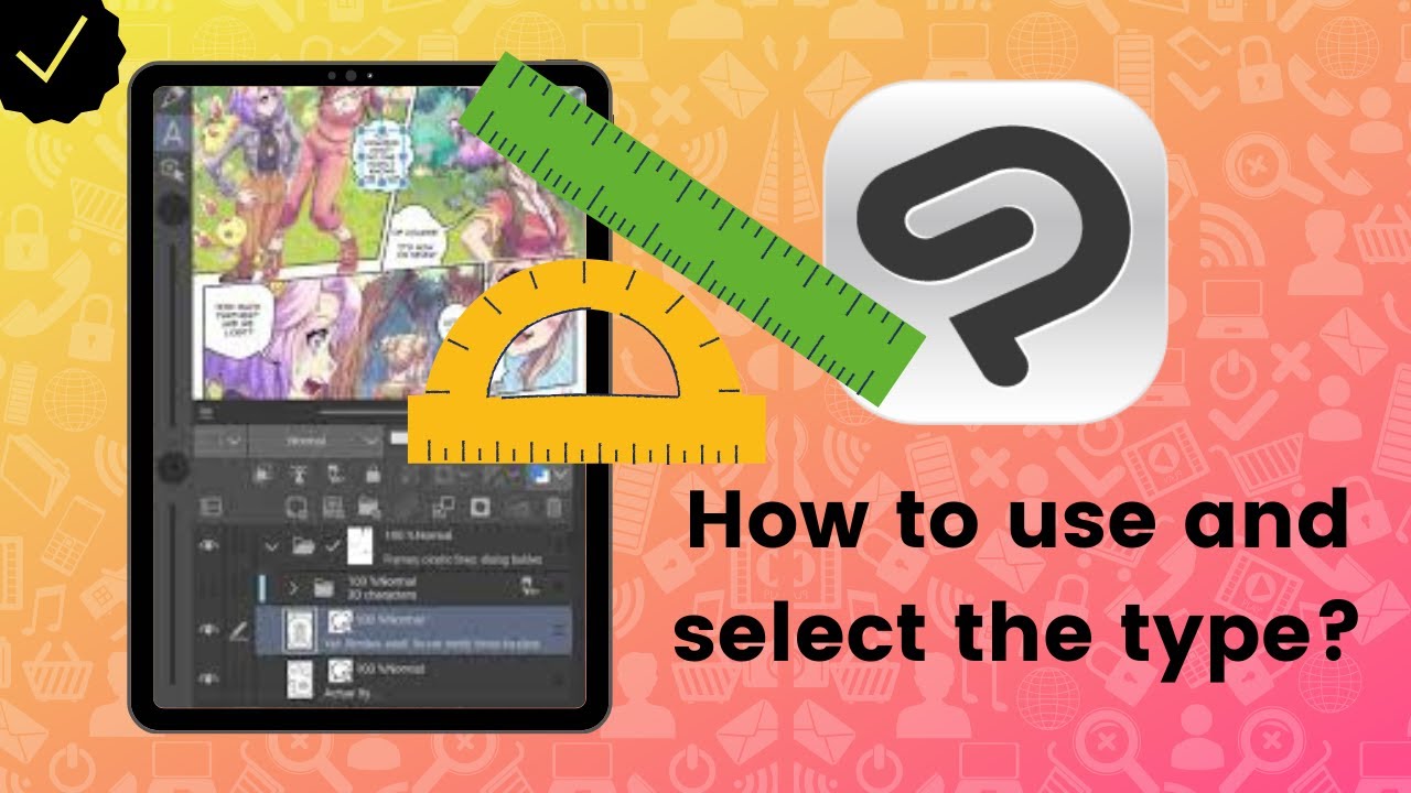 How to use and select the type of the ruler on Clip Studio Paint? - YouTube