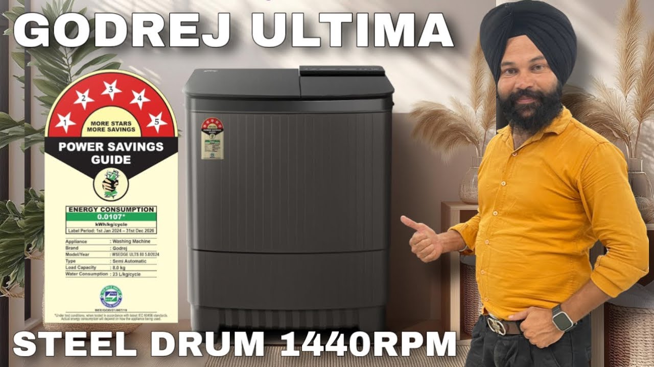 Godrej washing machine ULTIMA 2025 // स्टील का टब // 1440 RPM // Full ...