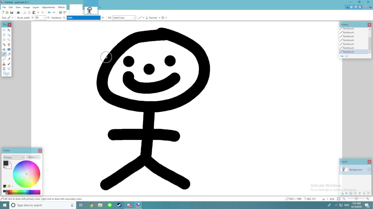 how to draw a stickman on paint.net - YouTube