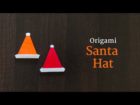 Origami Santa Hat. Origami Santa Claus Hat. Christmas Crafts. - YouTube