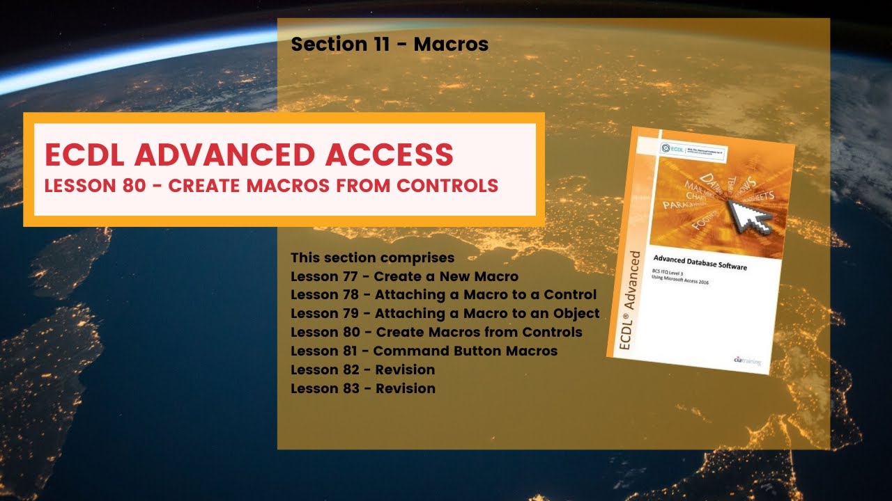 ECDL Advanced ACCESS Lesson 80 Create Macros from Controls - YouTube