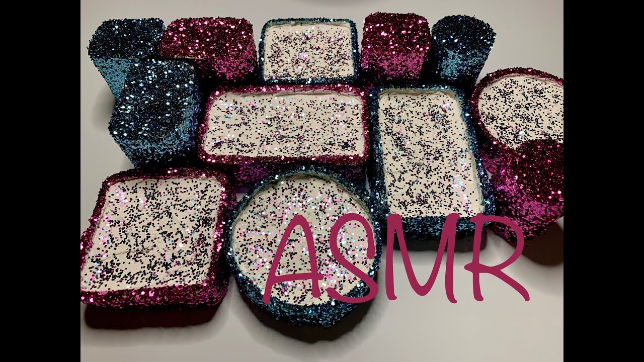| ASMR | Glitter Starch Boxes Blue & Pink Theme! - YouTube