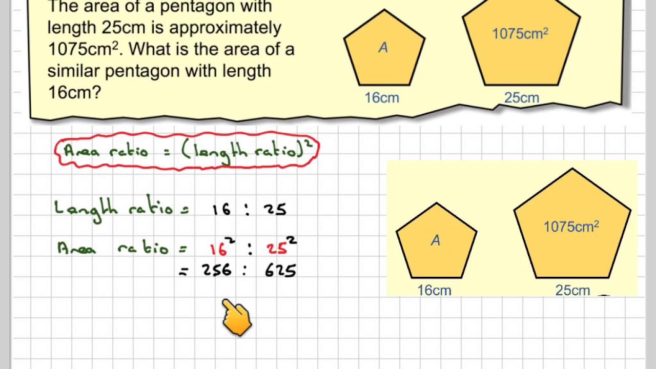 Finding area of shapes using similarity - YouTube