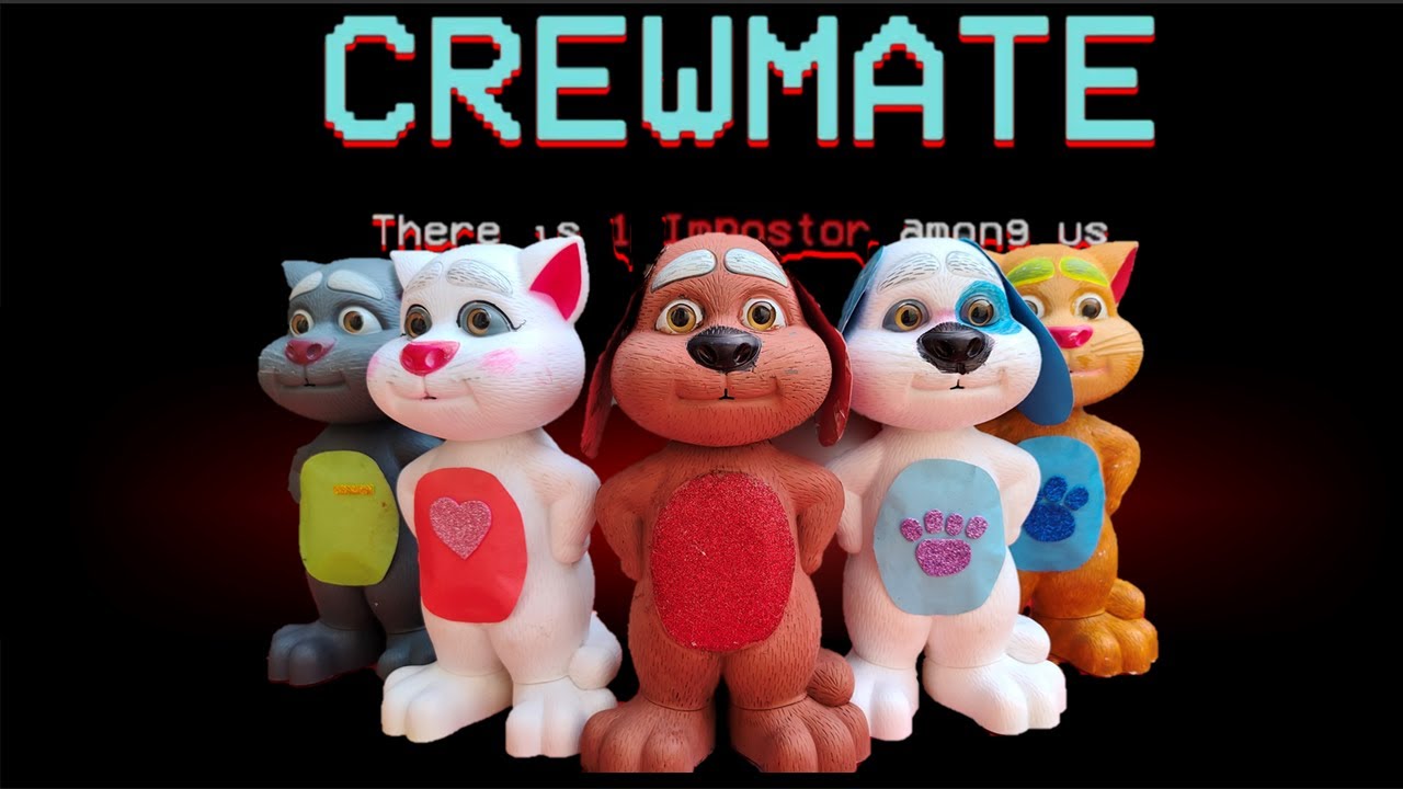 CREWMATE FUNNY~🤣🛸My Talking Tom Friends Cardboard and Toy Game- Jui DIY ...