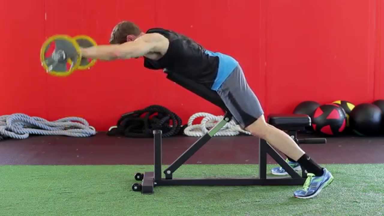 Lying Barbell Front Raise - YouTube