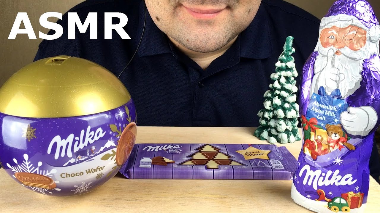 ASMR CHRISTMAS MILKA CHOCOLATE PARTY (Wafer, Chocolate Santa) Relaxing ...