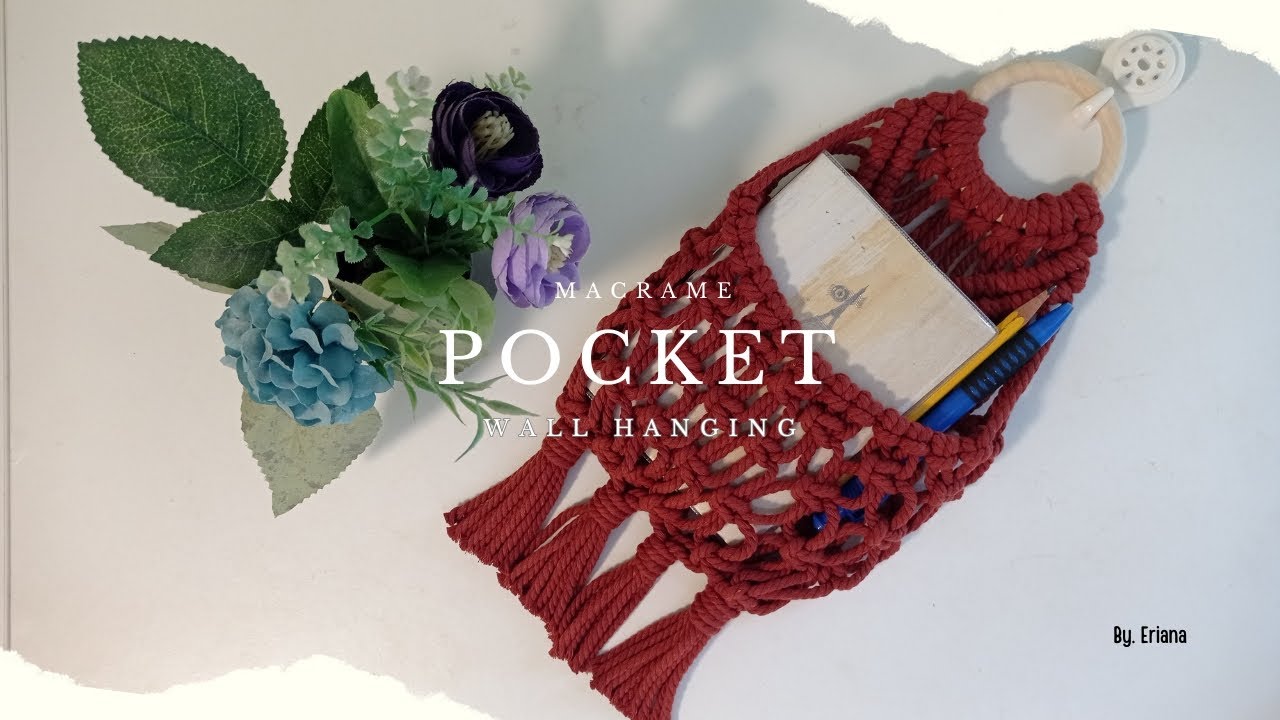 Macrame pocket wall hanging || macrame tutorial || macrame for ...