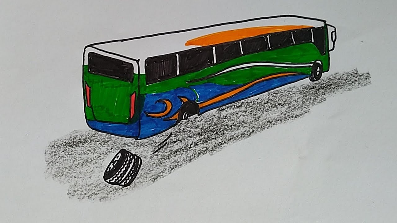 bus roda bannya copot begitu saja 😭 menggambar bus dengan mudah - YouTube