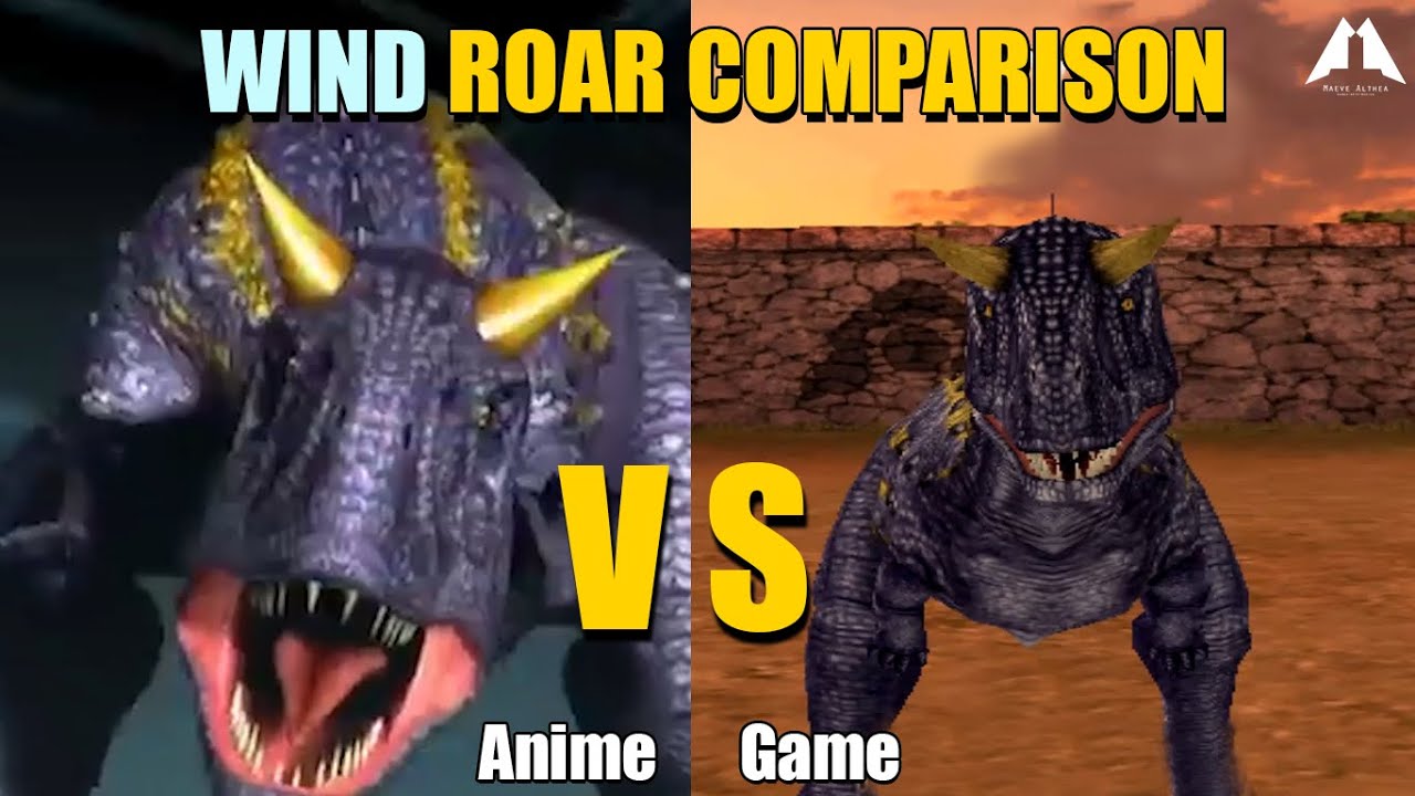 Dinosaur King Comparison (Game VS Anime) Wind Roar 恐竜キング - YouTube