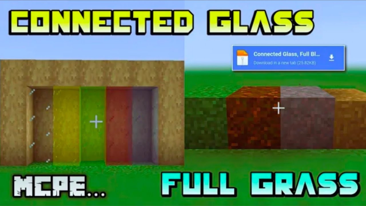Connected Glass/Full Grass Block Texture Pack For Mcpe 1.20 | Connected ...