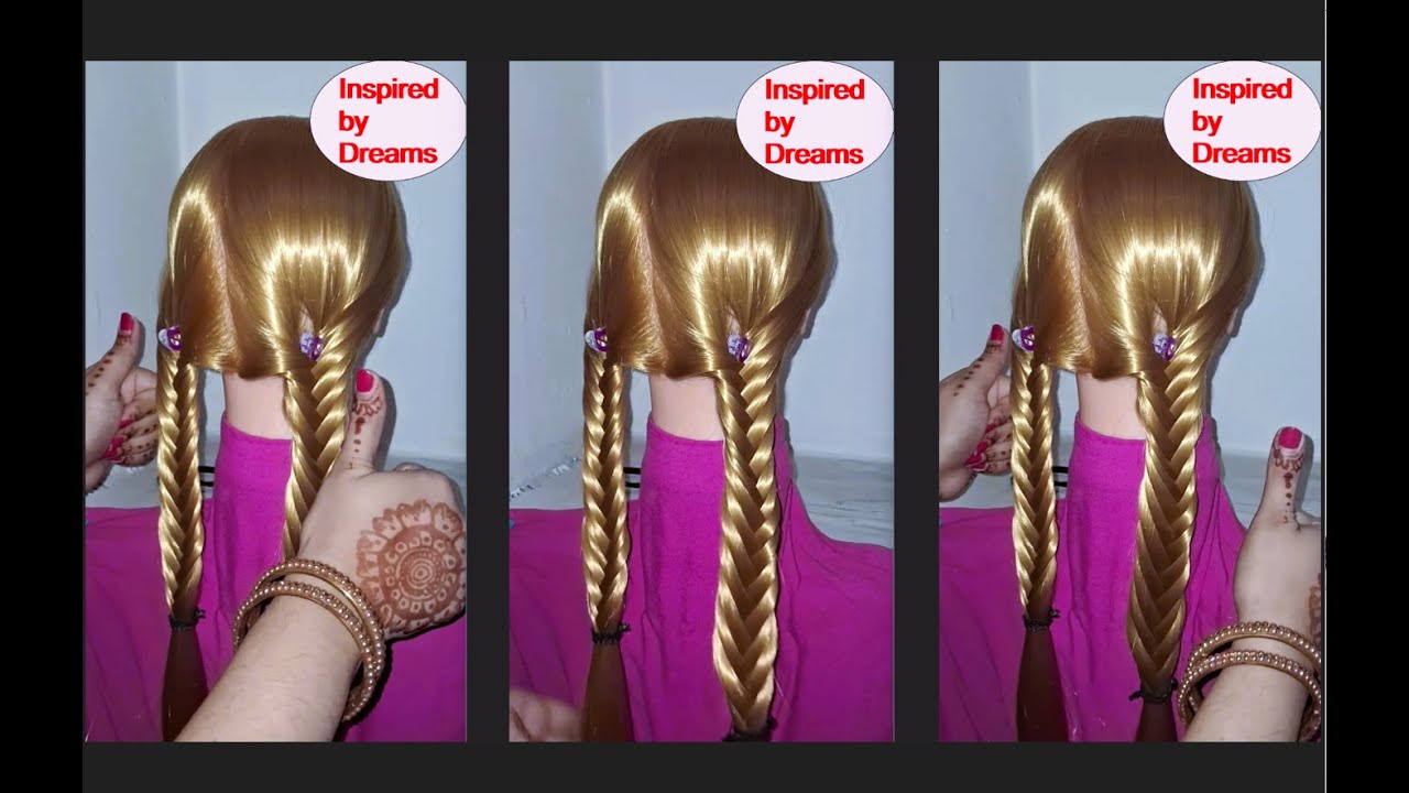 double braid /long hair hairstyle /cute hairstyle /easy dummy hairstyle ...