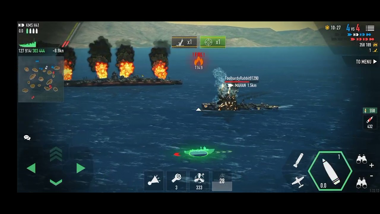 Kms H41 4 kills and 2 kill Assist (Battle of warships) - YouTube